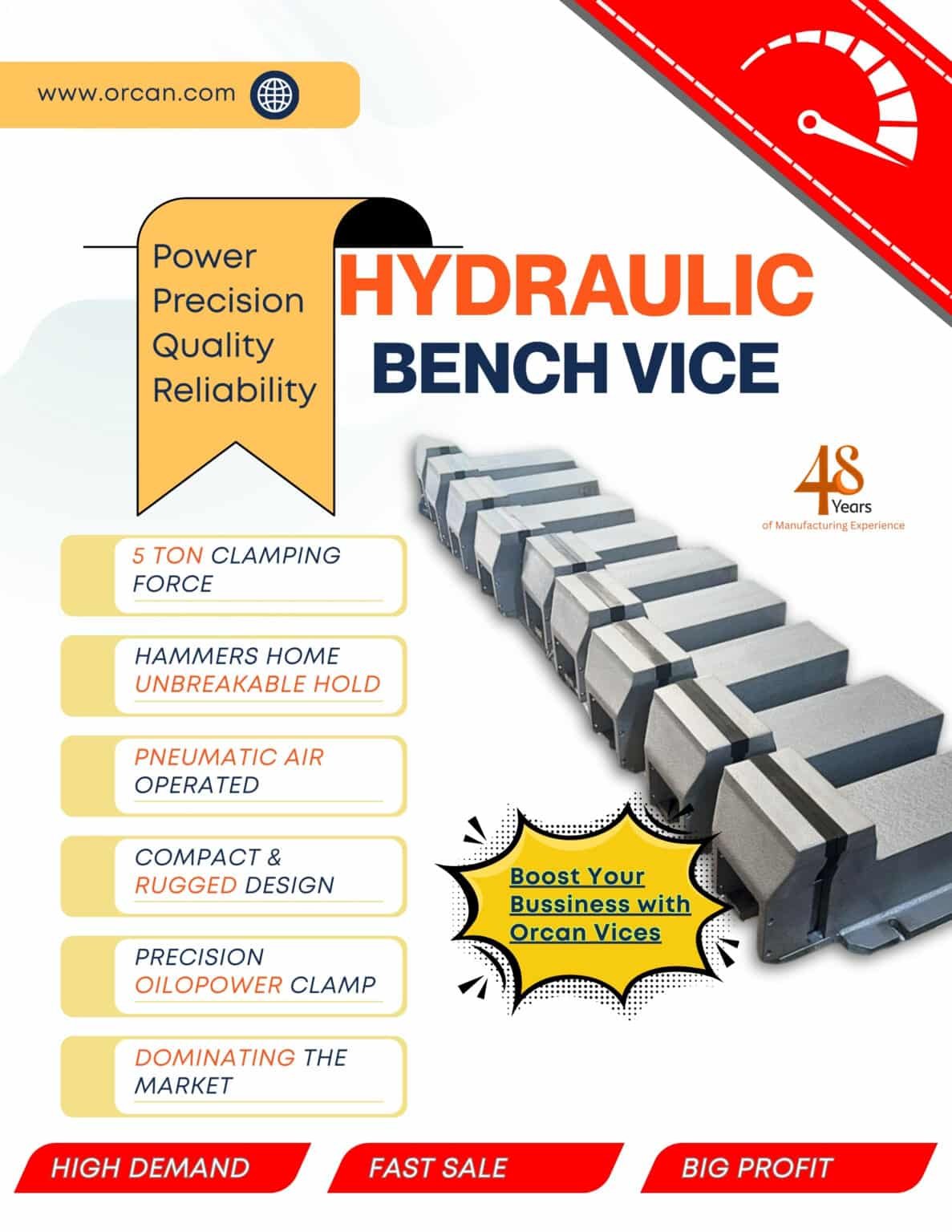 ULTRAGRIP Hydraulic Bench Vice - Orcan Trusted 1978